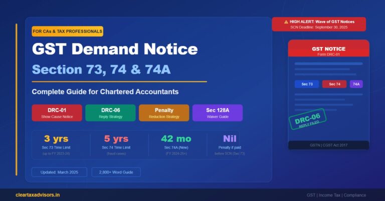 GST Demand Notices: Section 73, 74 & New 74A — A Complete CA’s Guide ...