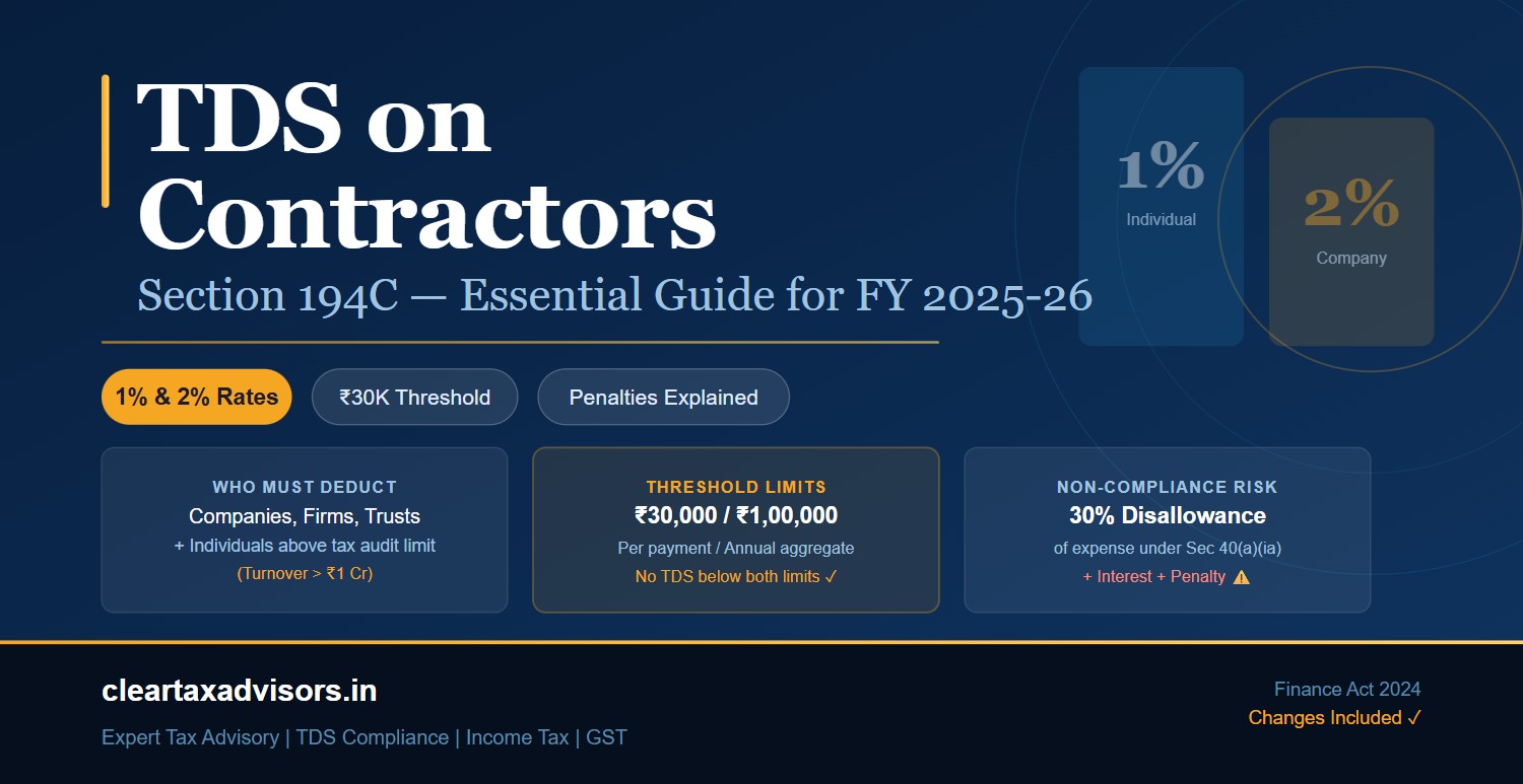 TDS on Contractor Payments Section 194C: Essential Complete Guide FY ...