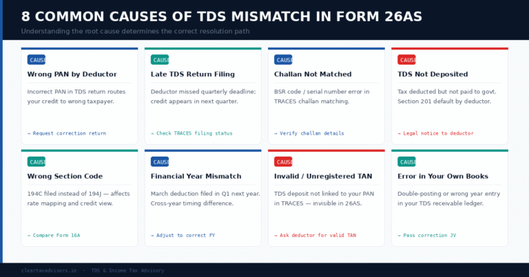 TDS Mismatch Form 26AS: Causes & How to Fix FY 2025-26
