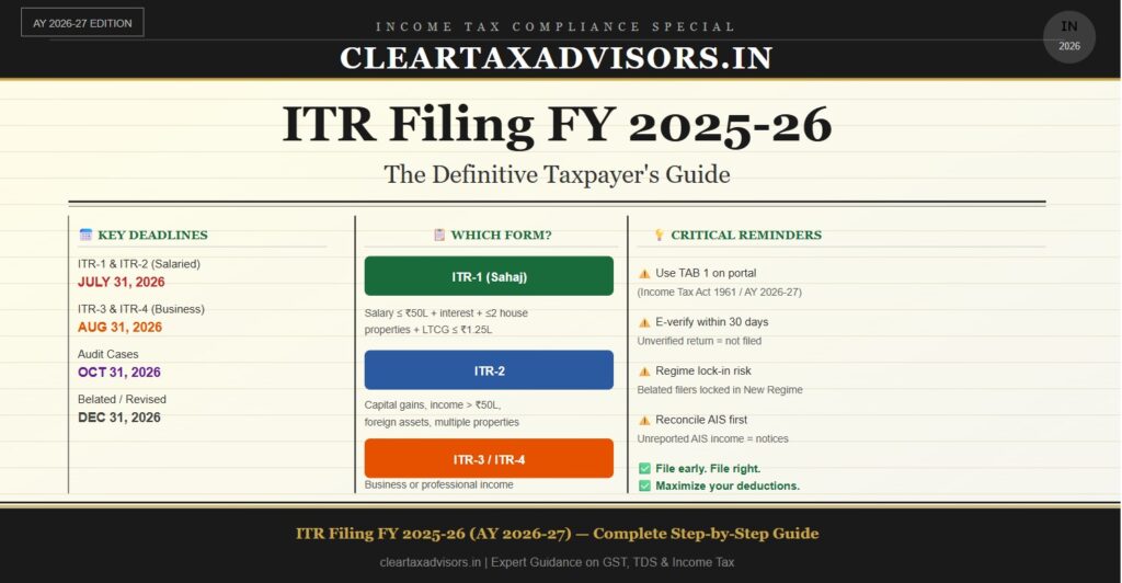 ITR Filing FY 2025-26 (AY 2026-27): The Ultimate Expert Guide ...